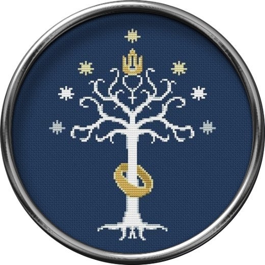 LOTR Tree of Gondor Cross Stitch Pattern Magic White Tree Lord of the ...