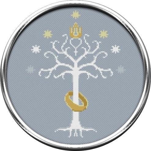 LOTR Tree of Gondor Cross Stitch Pattern Magic White Tree Lord of the ...