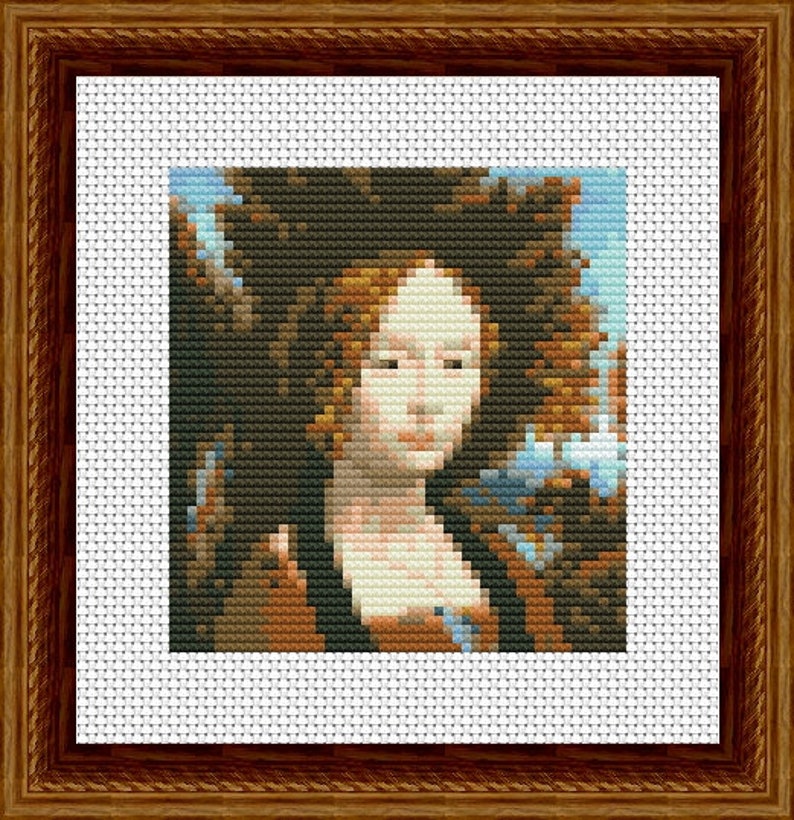Set of 3 Leonardo Da Vinci Mini Cross Stitch Pattern Mona Lisa La ...