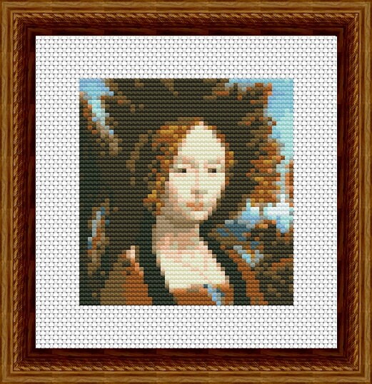 Set of 3 Leonardo Da Vinci Mini Cross Stitch Pattern Mona Lisa La ...