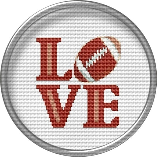 Set of 4 Sport Cross Stitch Pattern Love Football Soccer Baseball ...