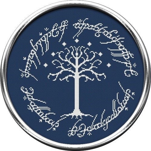 LOTR Tree of Gondor Cross Stitch Pattern Magic White Tree Lord of the ...