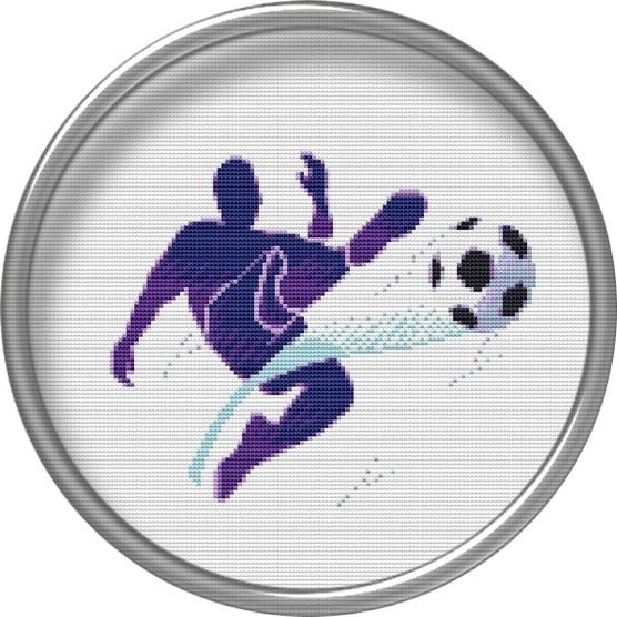 Football Player Cross Stitch Pattern Soccer Ball Sport Fans Gift ...
