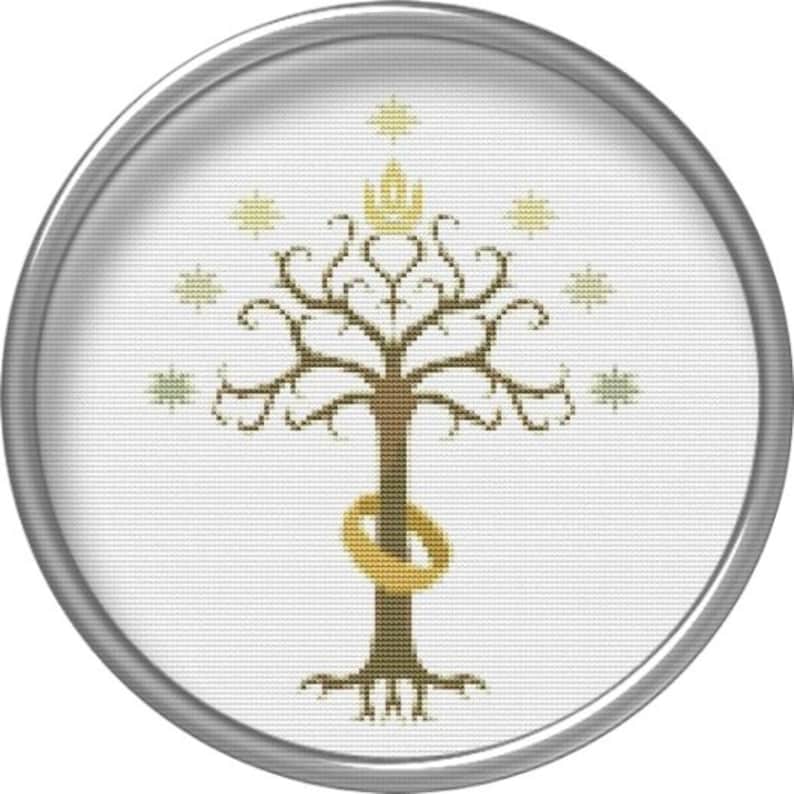 LOTR Tree of Gondor Cross Stitch Pattern Magic White Tree Lord of the ...