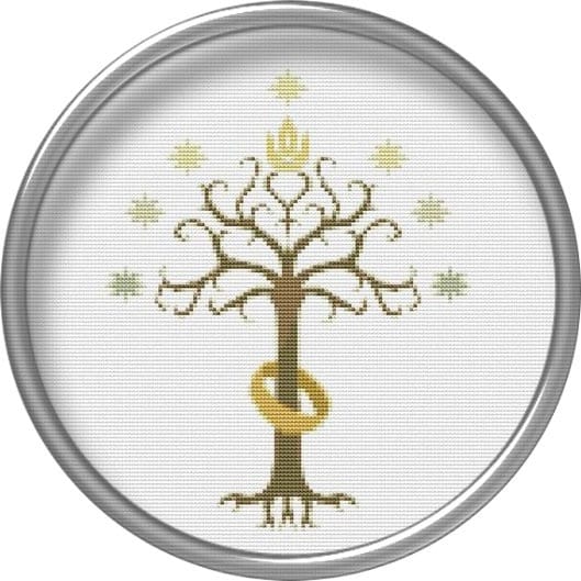 LOTR Tree of Gondor Cross Stitch Pattern Magic White Tree Lord of the ...