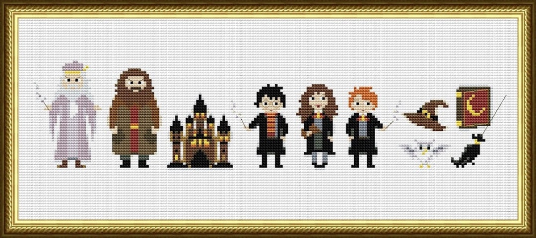 Harry Characters Cross Stitch Pattern Pixel People Potter Hermione Ron ...