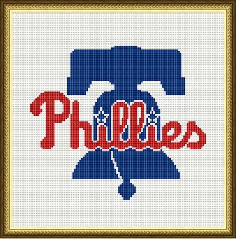 Philadelphia Cross Stitch Pattern Phillies American Baseball Logo PDF ...