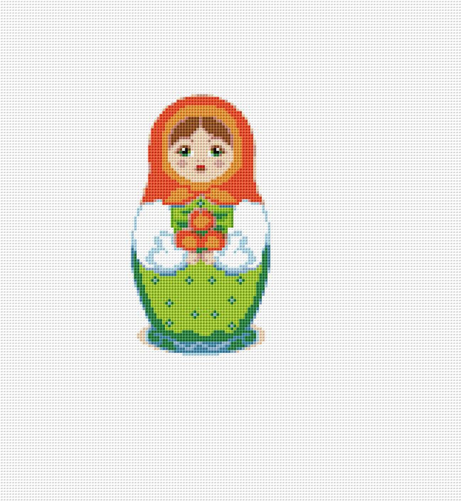 Matryoshka Cross Stitch Pattern Set of 4 Slavic Nesting Dolls PDF Chart ...