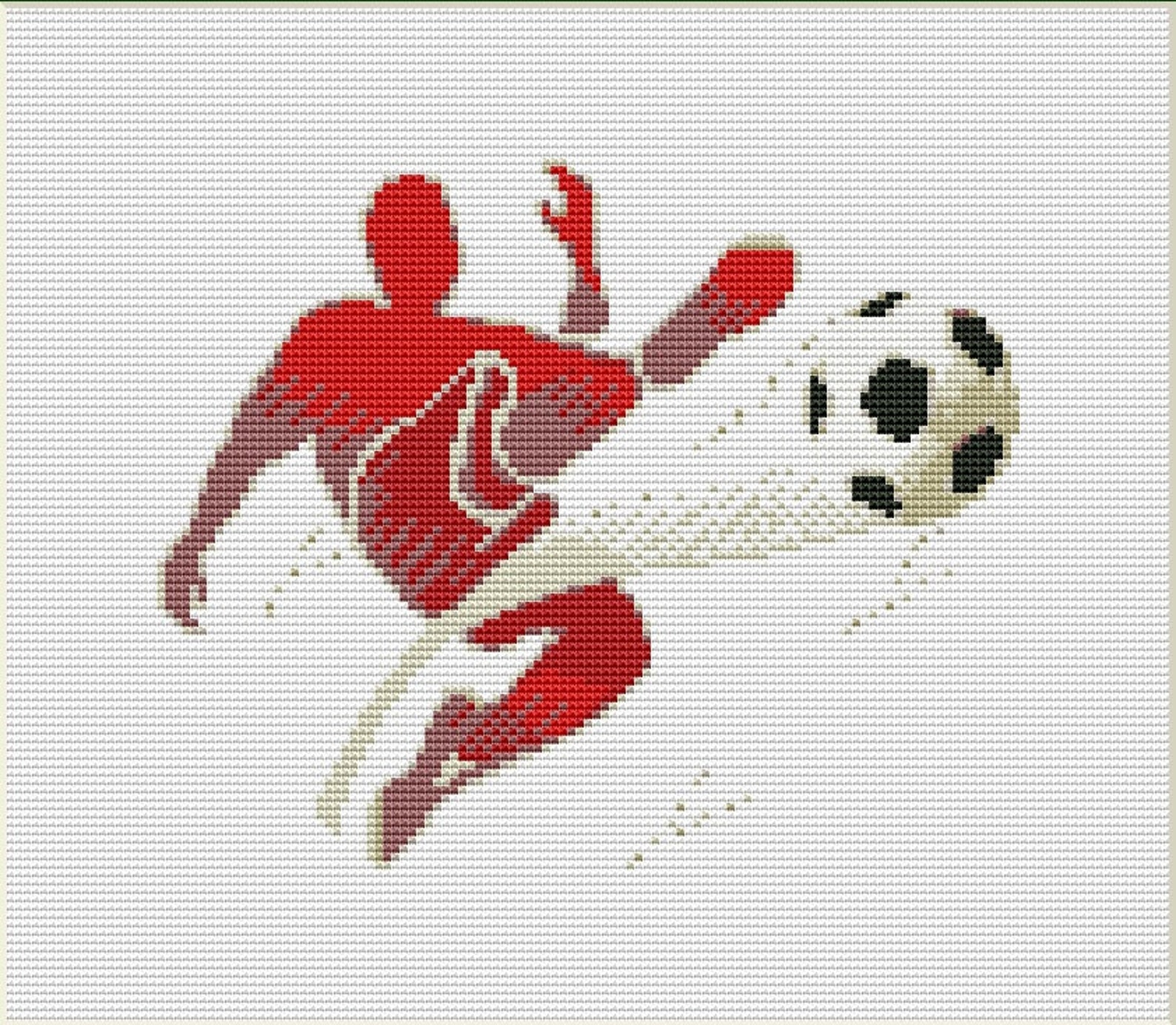 Football Player Cross Stitch Pattern Soccer Ball Sport Fans Gift ...