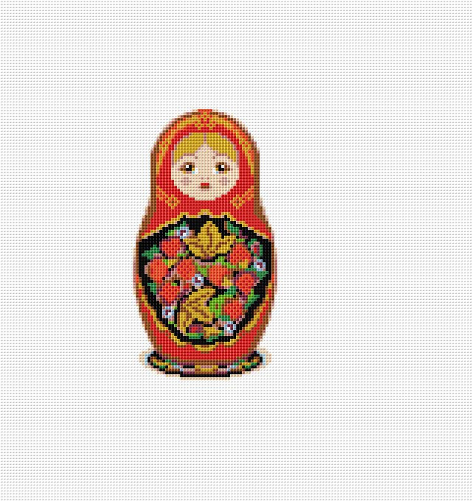 Matryoshka Cross Stitch Pattern Set of 4 Slavic Nesting Dolls PDF Chart ...