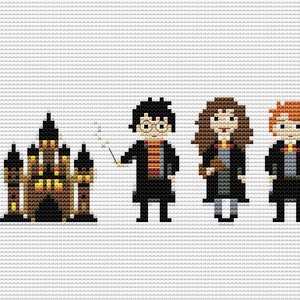 Harry Characters Cross Stitch Pattern Pixel People Potter Hermione Ron ...