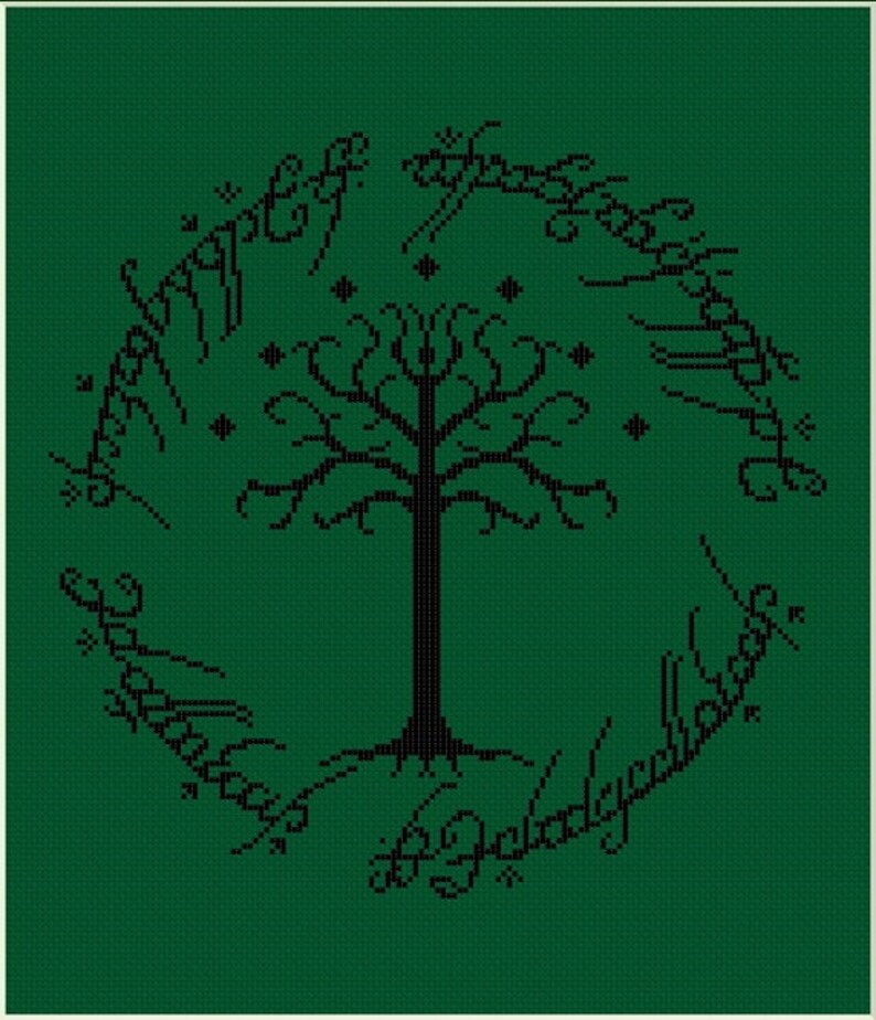 LOTR Tree of Gondor Cross Stitch Pattern Magic White Tree Lord of the ...