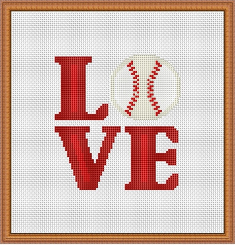Set of 4 Sport Cross Stitch Pattern Love Football Soccer Baseball ...