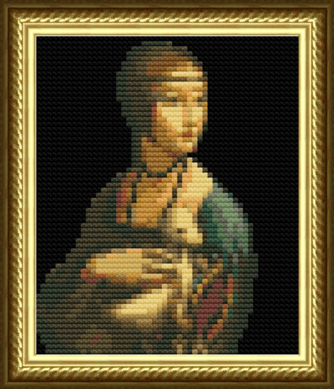 Set of 3 Leonardo Da Vinci Mini Cross Stitch Pattern Mona Lisa La ...