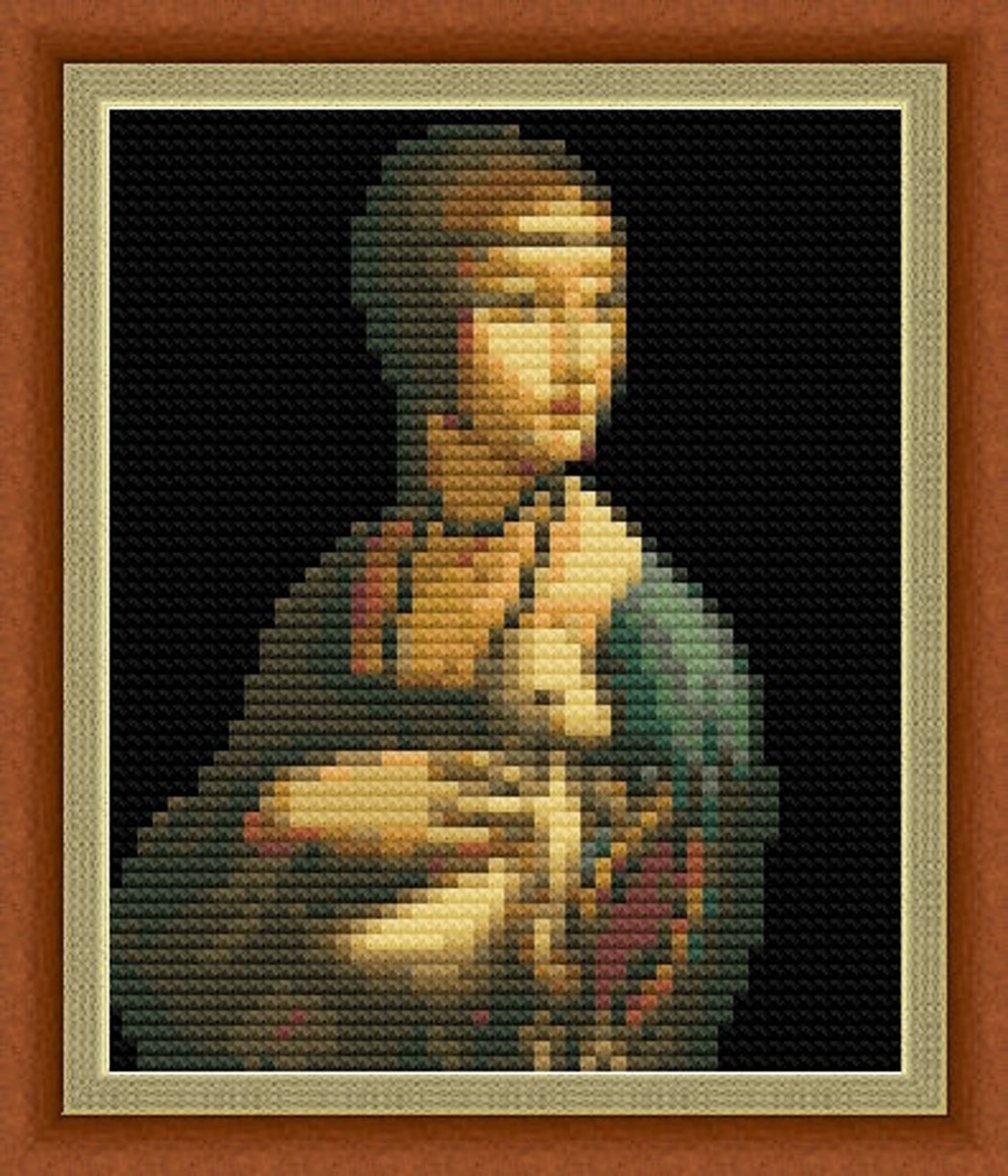 Set of 3 Leonardo Da Vinci Mini Cross Stitch Pattern Mona Lisa La ...