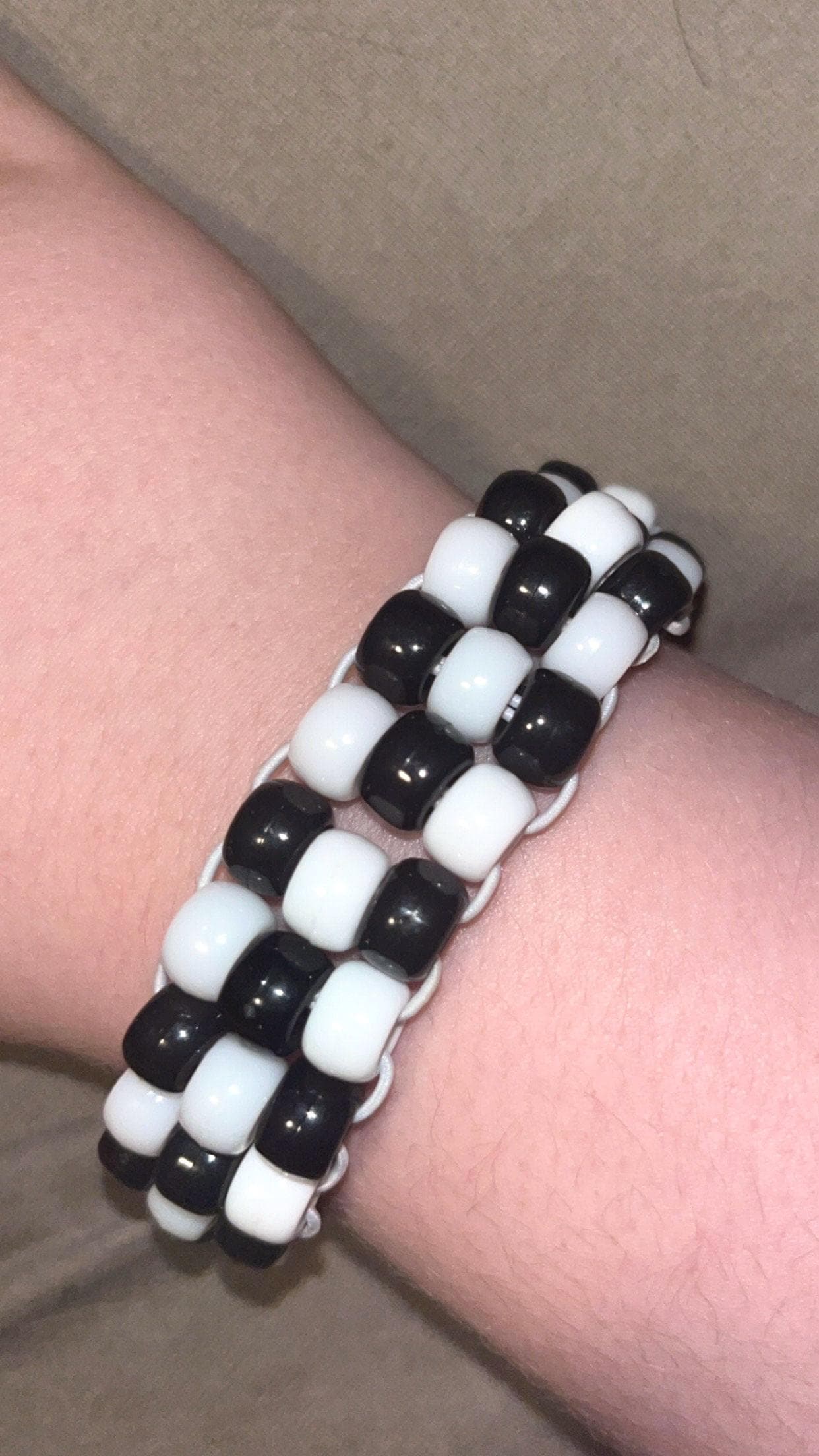 Checkered KANDI Flat/ladder Stitch CUFF/BRACELET - Etsy