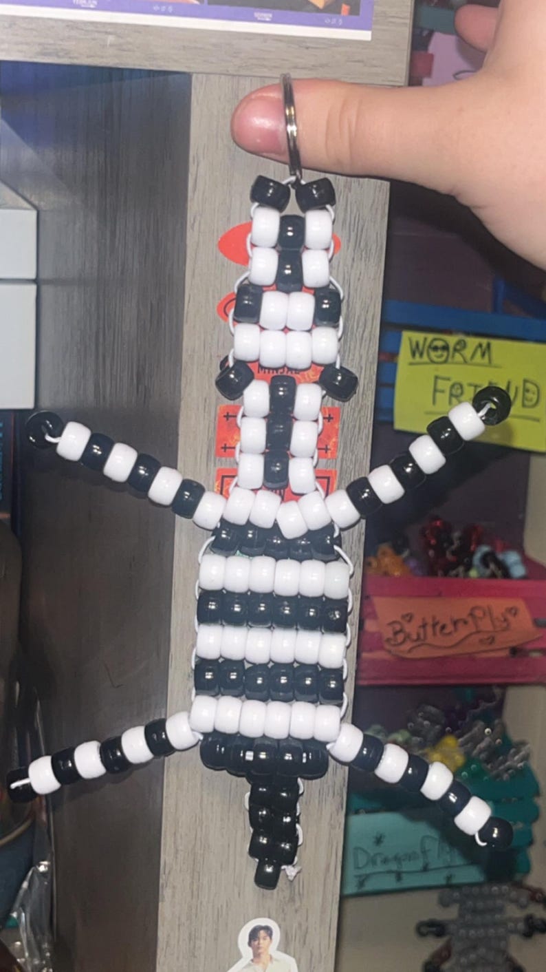 ZEBRA Buddy/kandi Keychain - Etsy