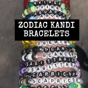 ZODIAC Kandi Bracelet Single (sagittarius,leo,aquarius,virgo,scorpio ...