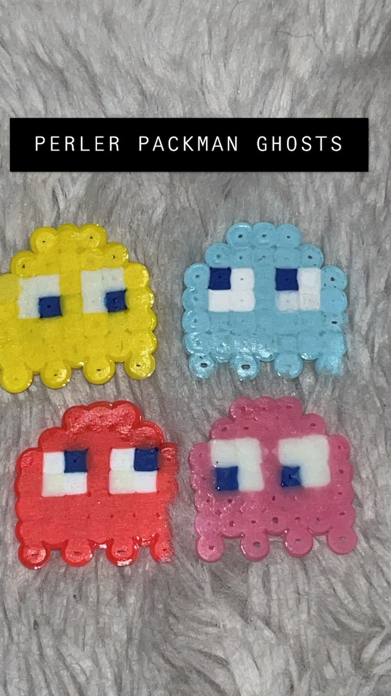 PAC-MAN GHOST Perler Keychain/bracelet Kandi - Etsy