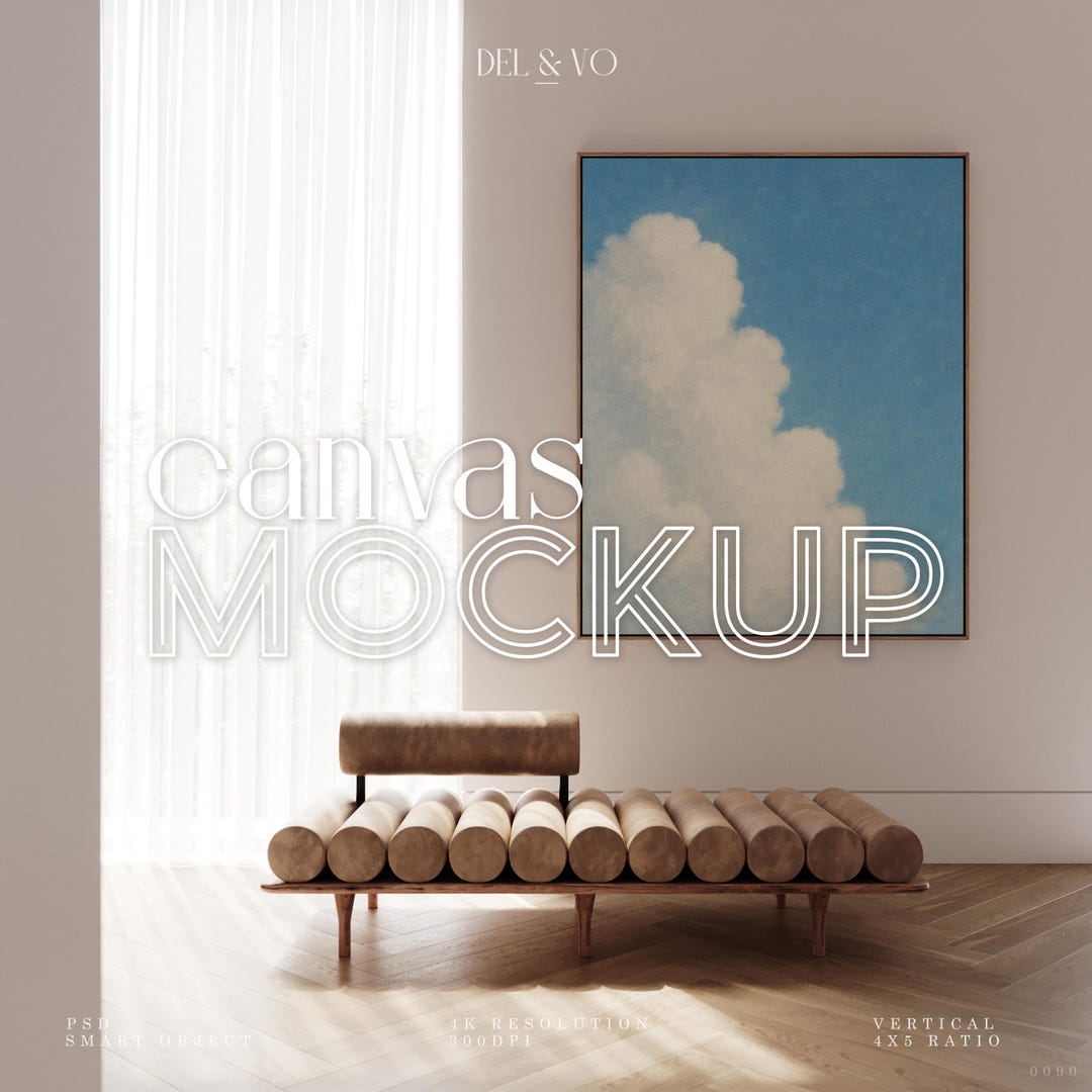 Canvas Mockup Vertical 4X5 Ratio Float Frame Mockup for Wall Art Print ...