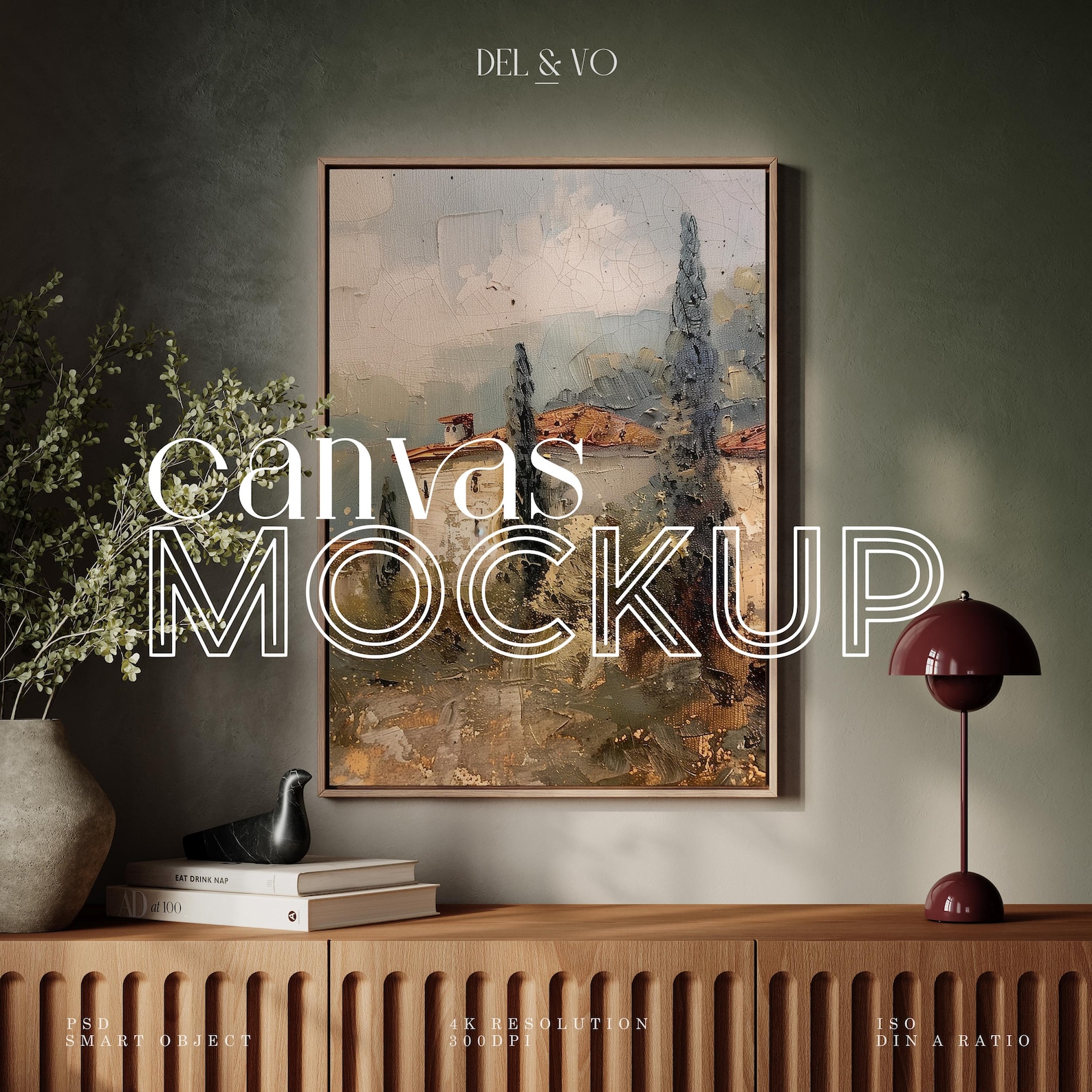Vertical Canvas Mockup DIN A Float Frame Mockup for Wall Art Print ...