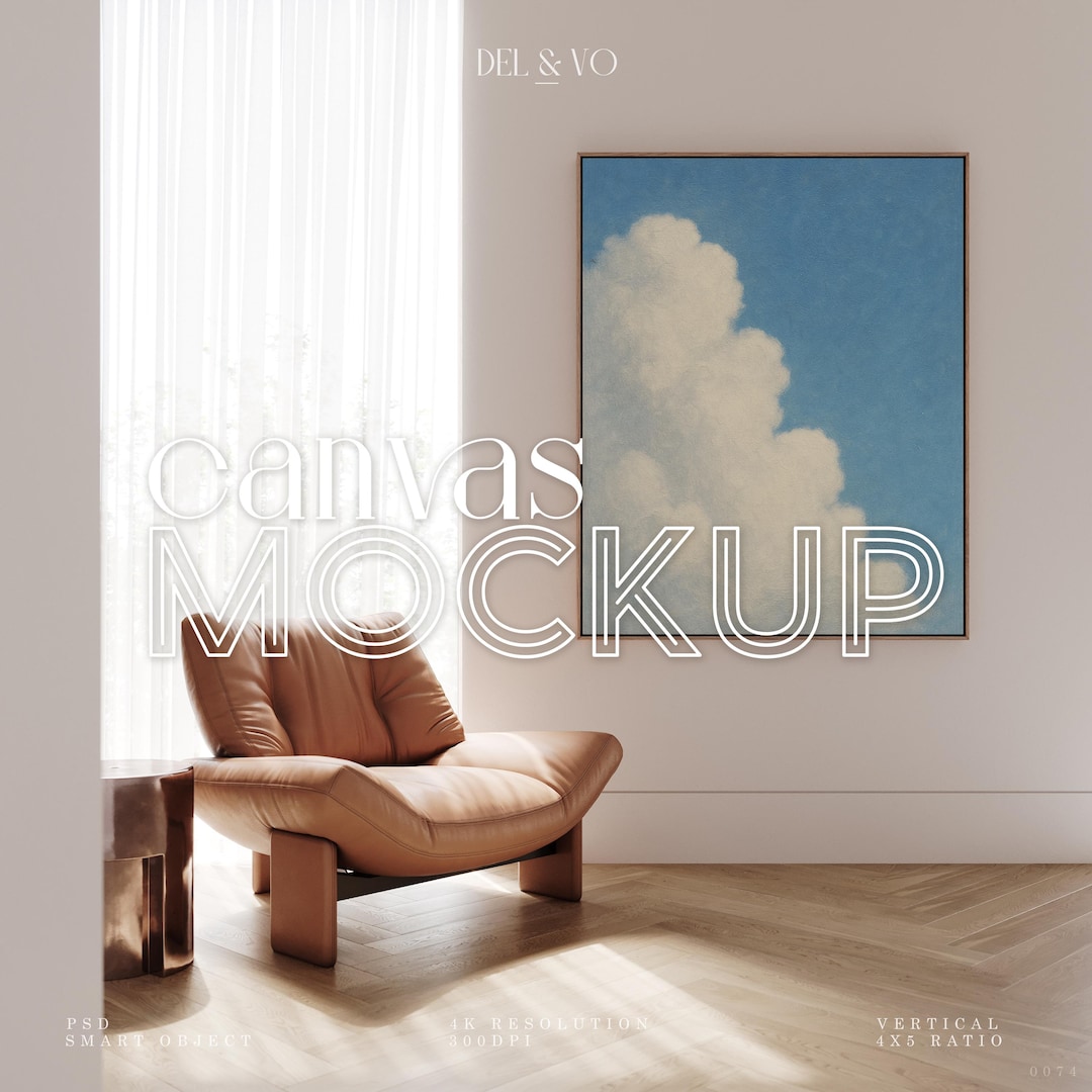 Canvas Mockup Vertical 4X5 Ratio Float Frame Mockup for Wall Art Print ...