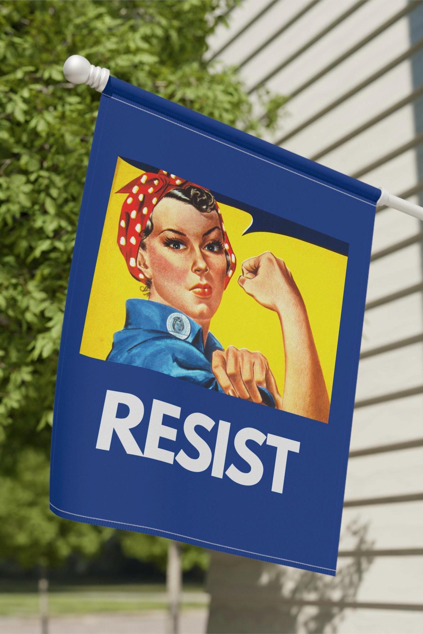 Banner, Rosie the Riveter Anti Trump, Anti MAGA RESIST, Protest Flag ...