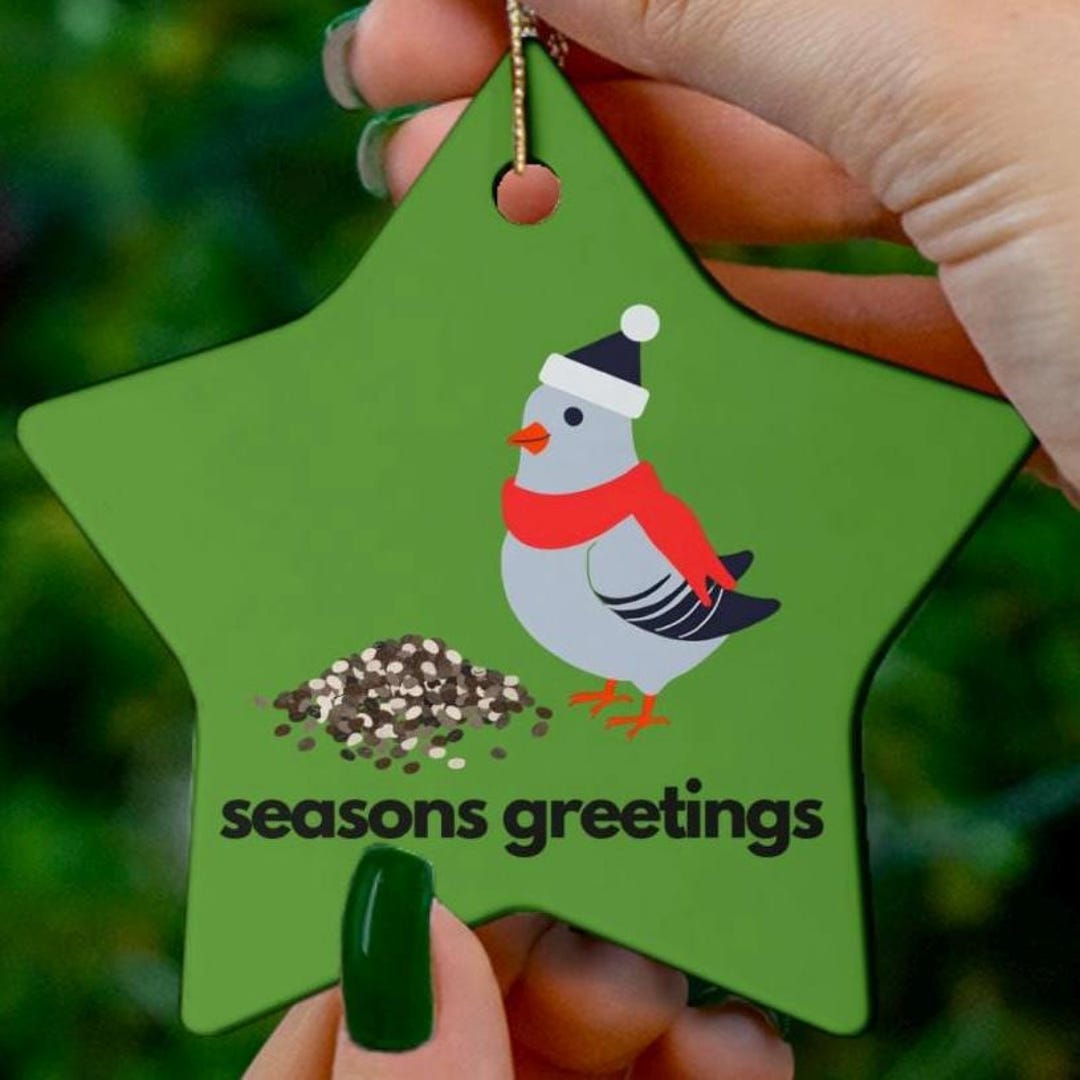 Ceramic Ornament - Adorable Pigeon Christmas Tree Ornament, Holiday ...