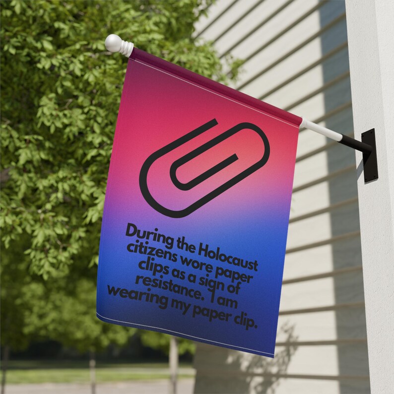 House Flag, Paper Clip Pro-democracy Protest Banner, Garden & House ...