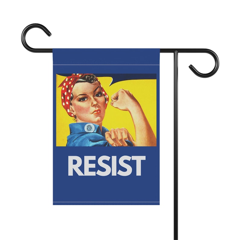 Banner, Rosie the Riveter Anti Trump, Anti MAGA RESIST, Protest Flag ...