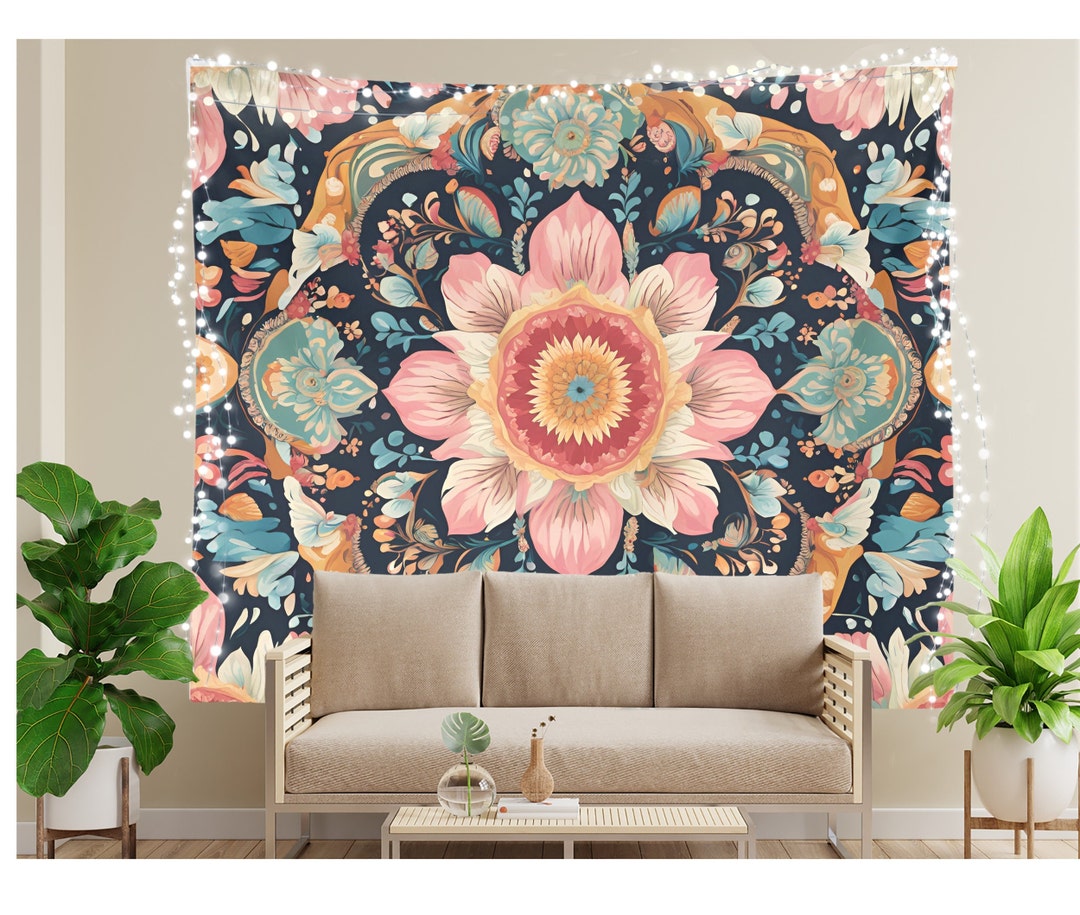 Meditation Tapestry | Bohemian Aesthetic | Living Room Wall Art ...