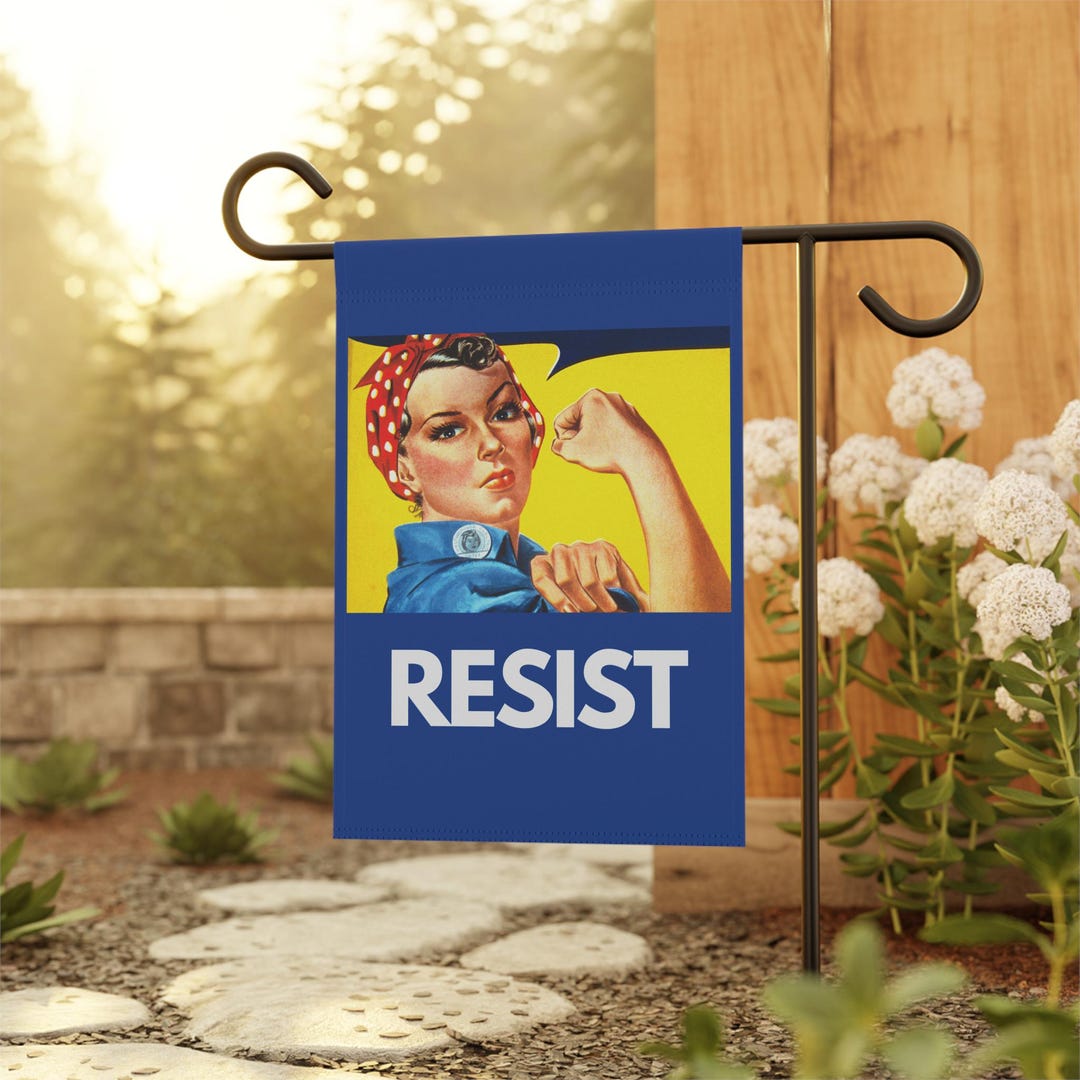 Banner, Rosie the Riveter Anti Trump, Anti MAGA RESIST, Protest Flag ...