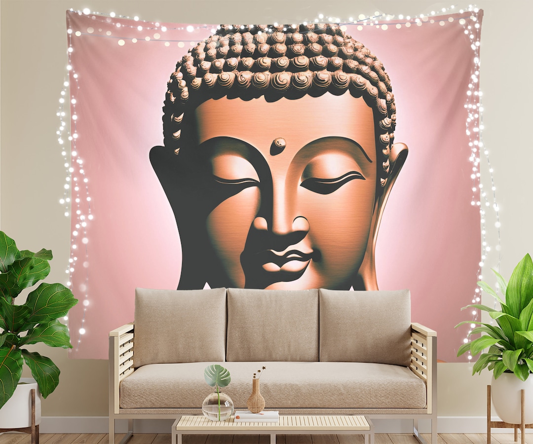 Golden Buddha Tapestry | Meditation Wall Decor | Yoga Relaxation ...