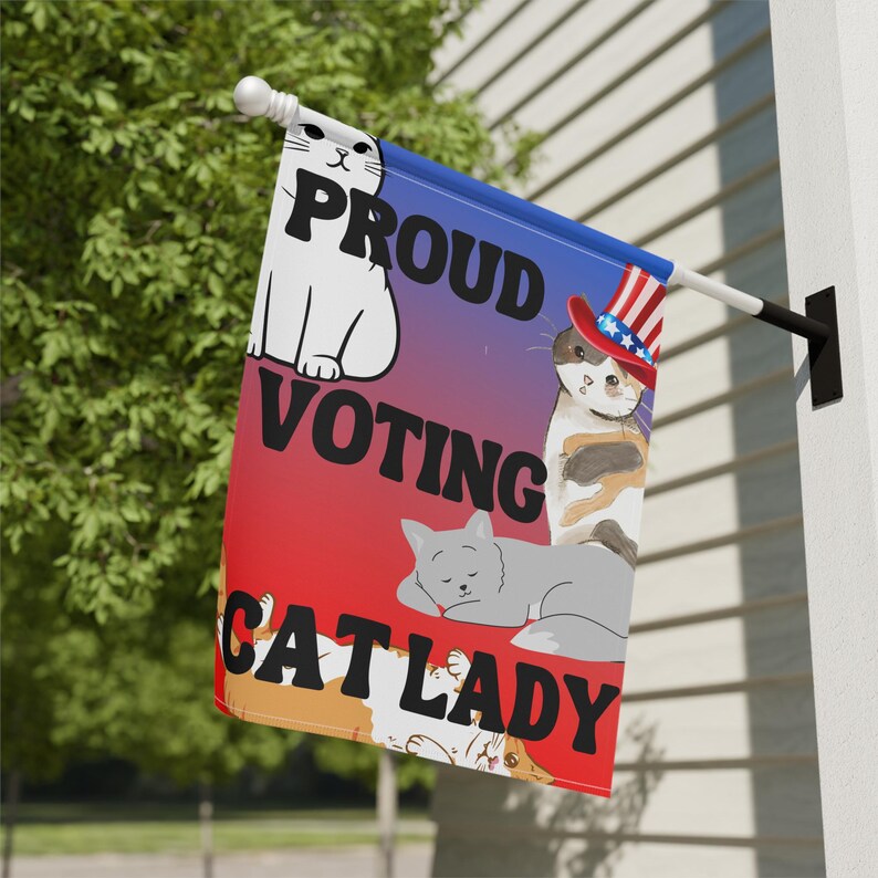 Proud Voting Cat Lady Garden Banner Cat Lady Banner Democratic ...