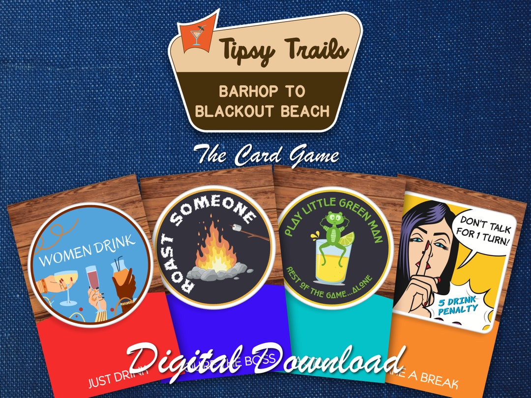 DIGITAL DOWNLOAD Tipsy Trails Drinking Game, Party Card Game, Party ...
