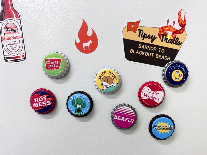 Custom Bottle Cap Magnets | Tipsy Trails Game Pawn Magnets - Etsy