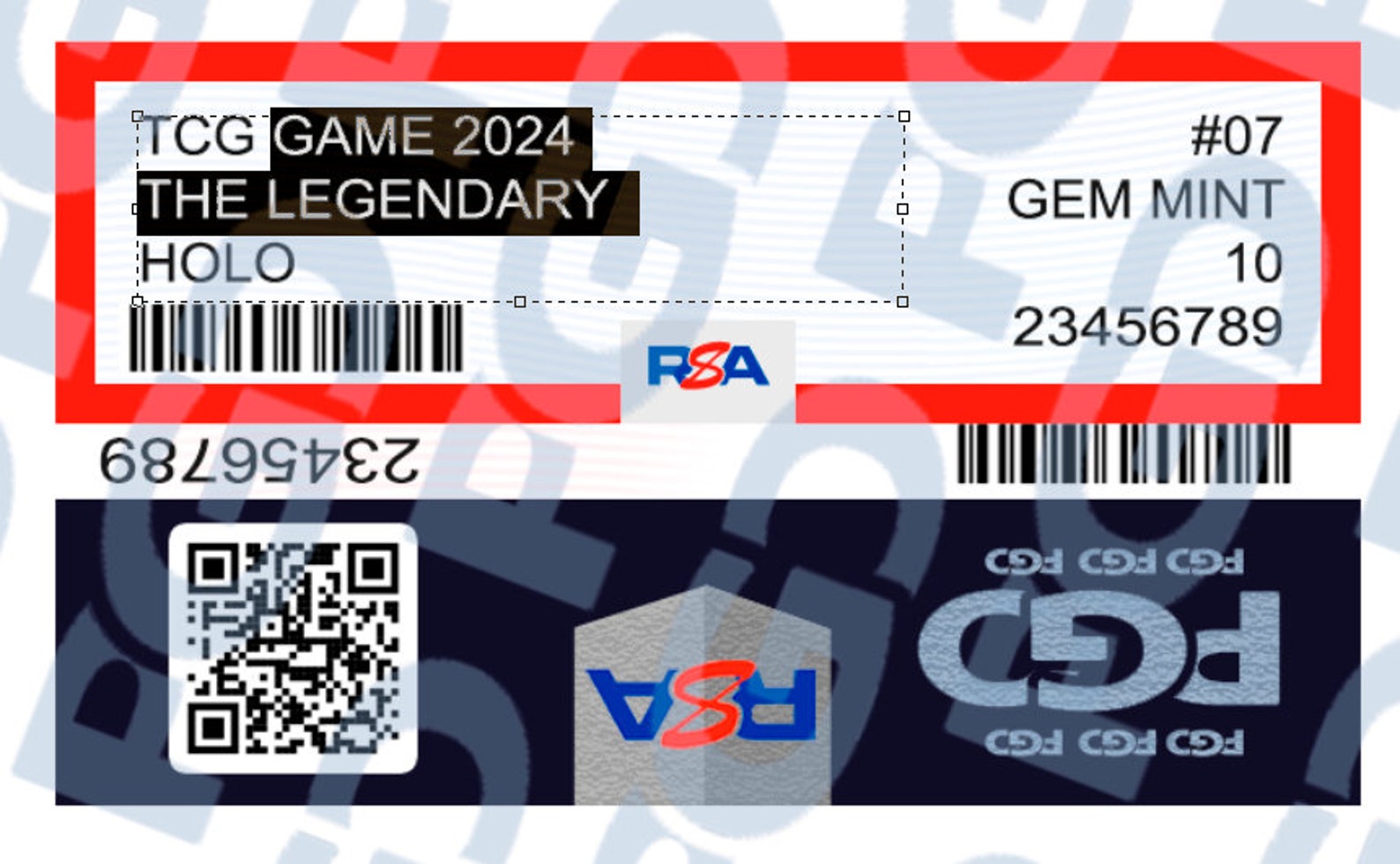 Printable PSA Style Label, Downloadable Printed Grading Label, Print ...