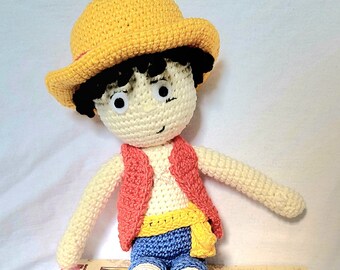 Monkey D. Luffy Crochet Pattern, Prate Crochet Doll, Amigurumi One ...