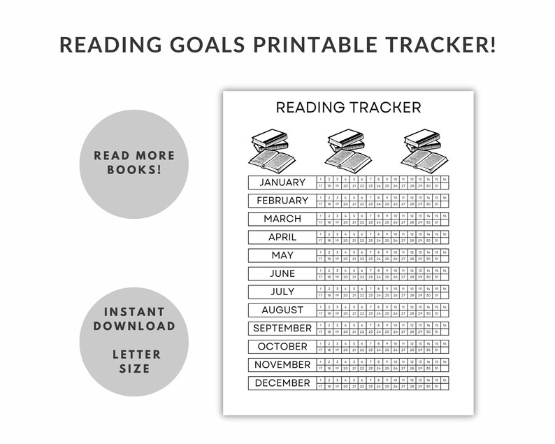 Reading Tracker Printable! Black-white. Grayscale. Motivation in ...