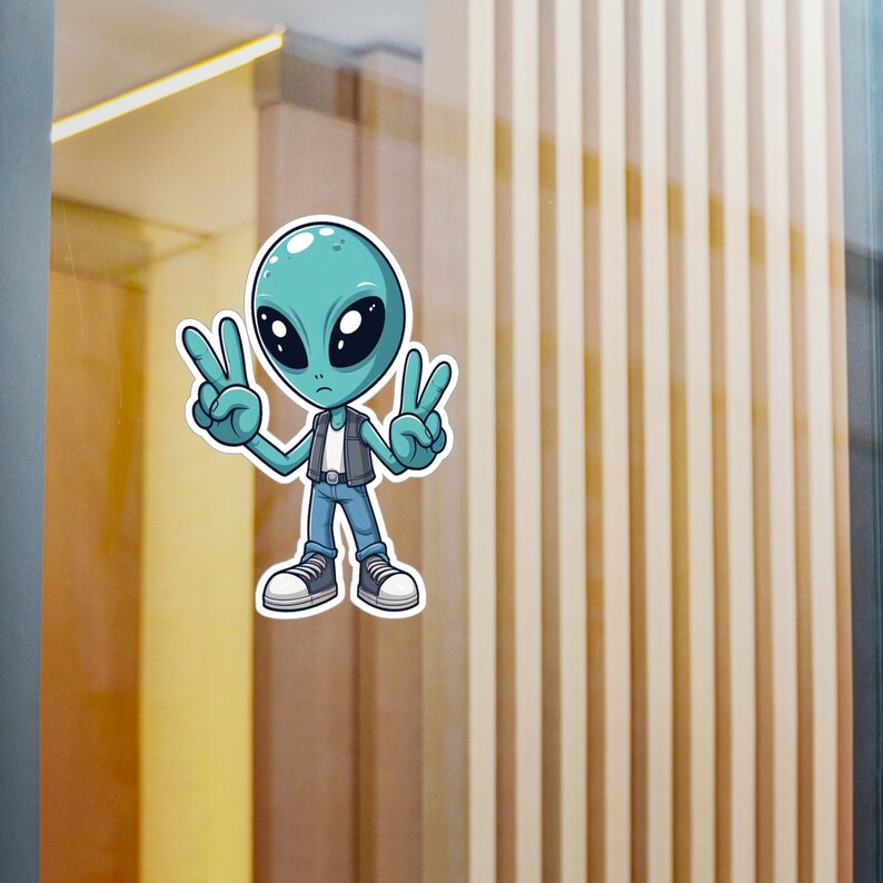 Alien Peace Vinyl Decal - Etsy