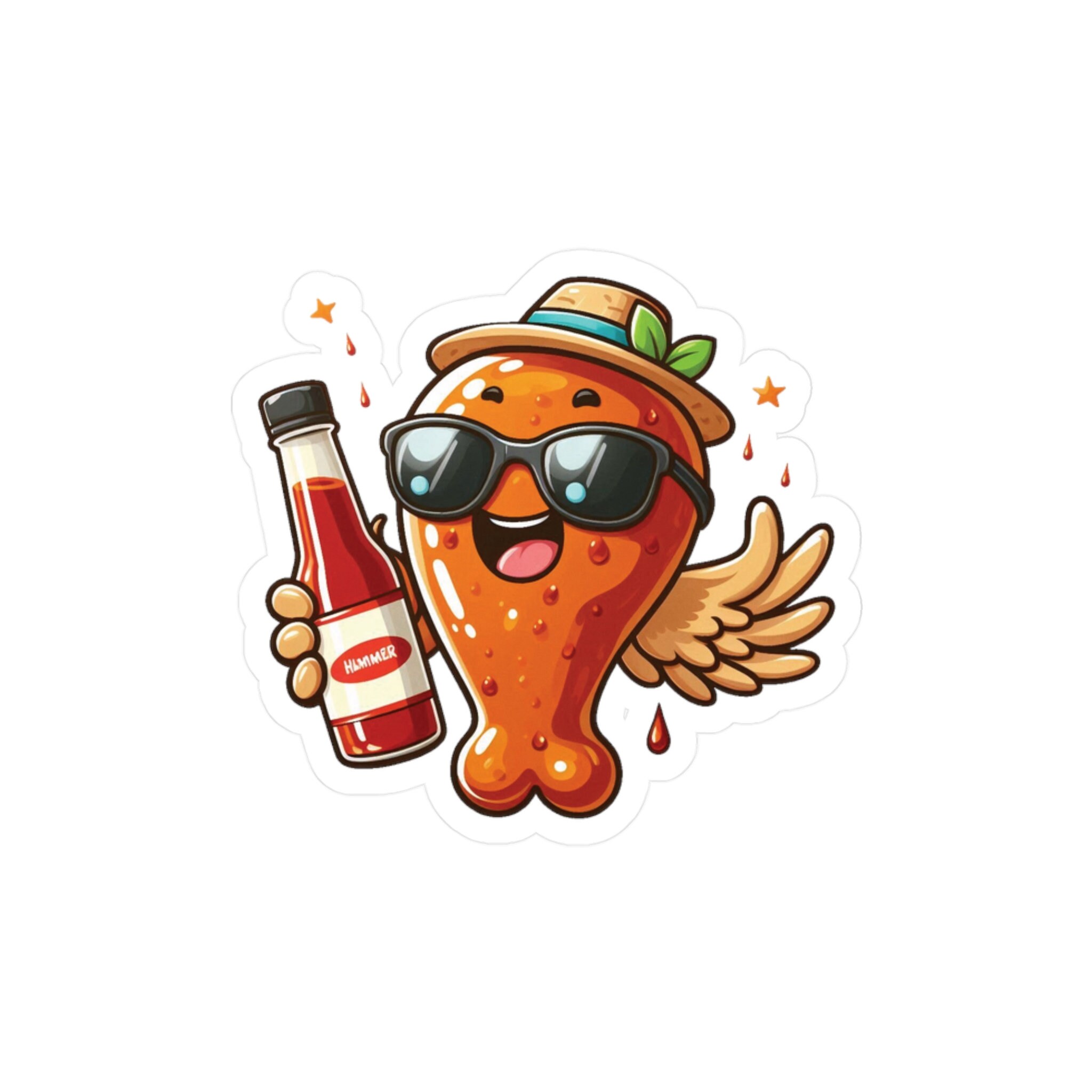 Chicken Wing With Hot Sauce Vinyl Decal - Etsy