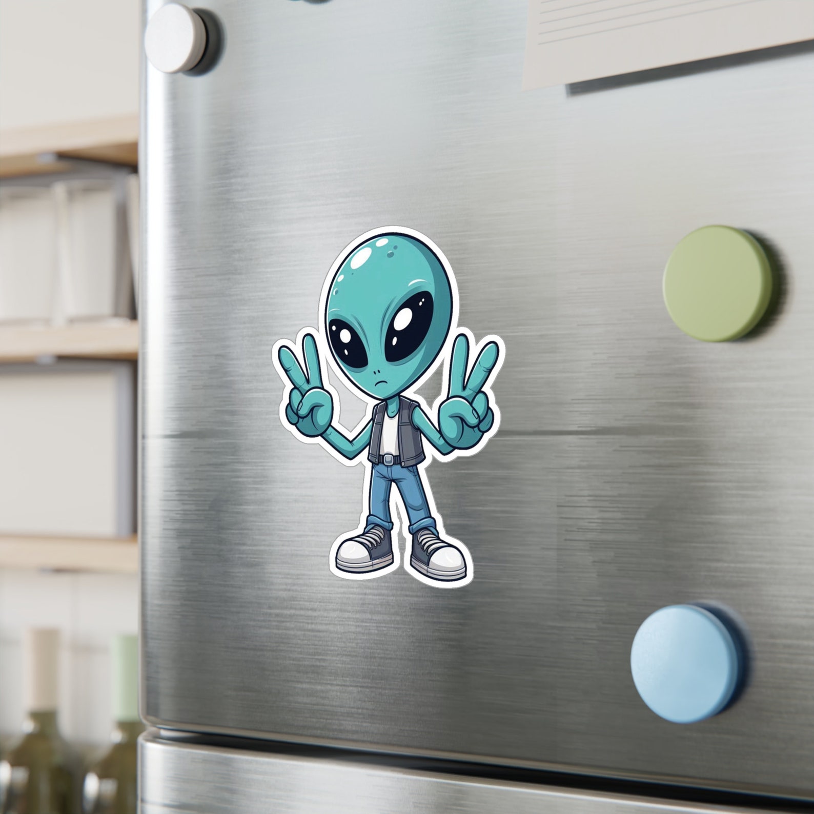 Alien Peace Vinyl Decal - Etsy