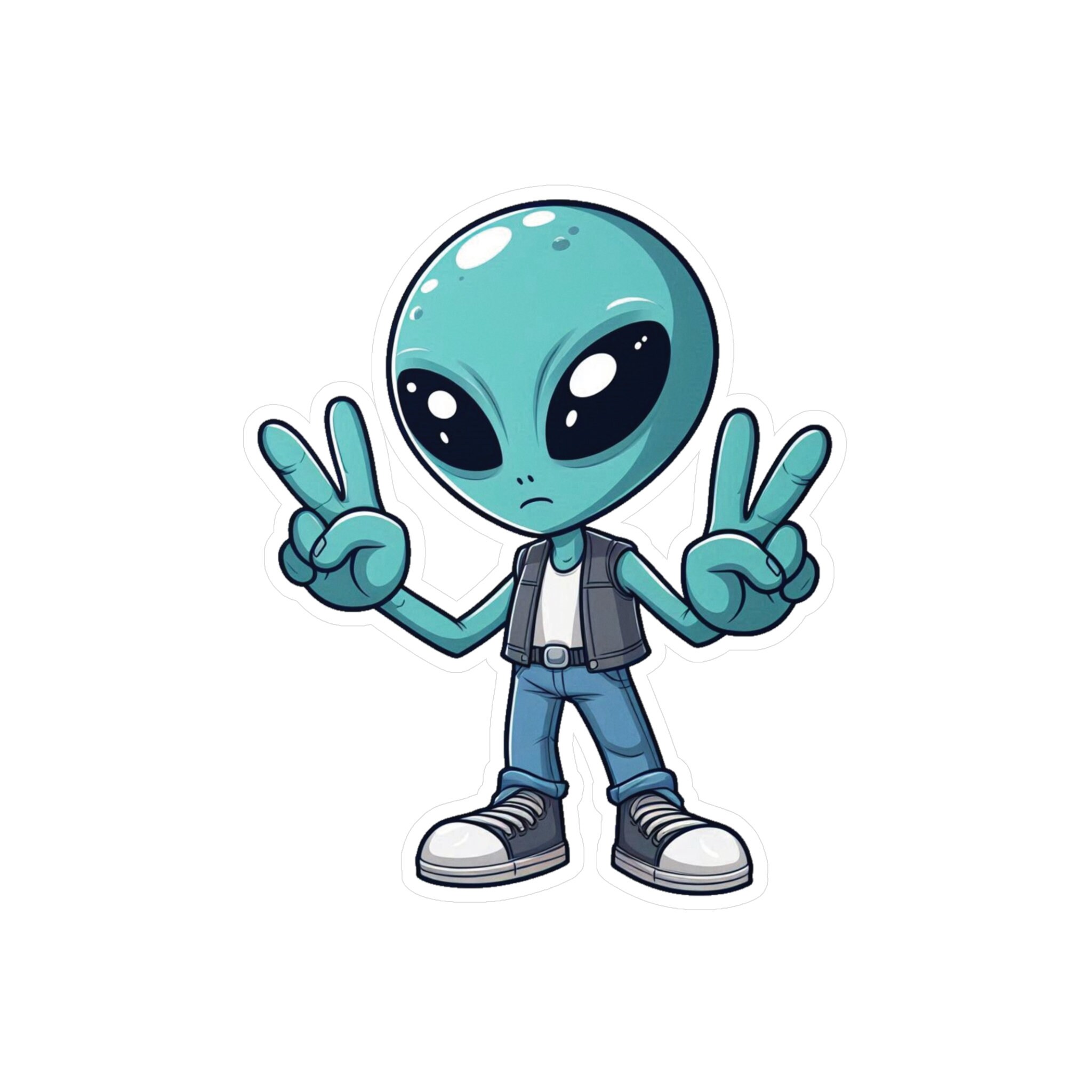 Alien Peace Vinyl Decal - Etsy