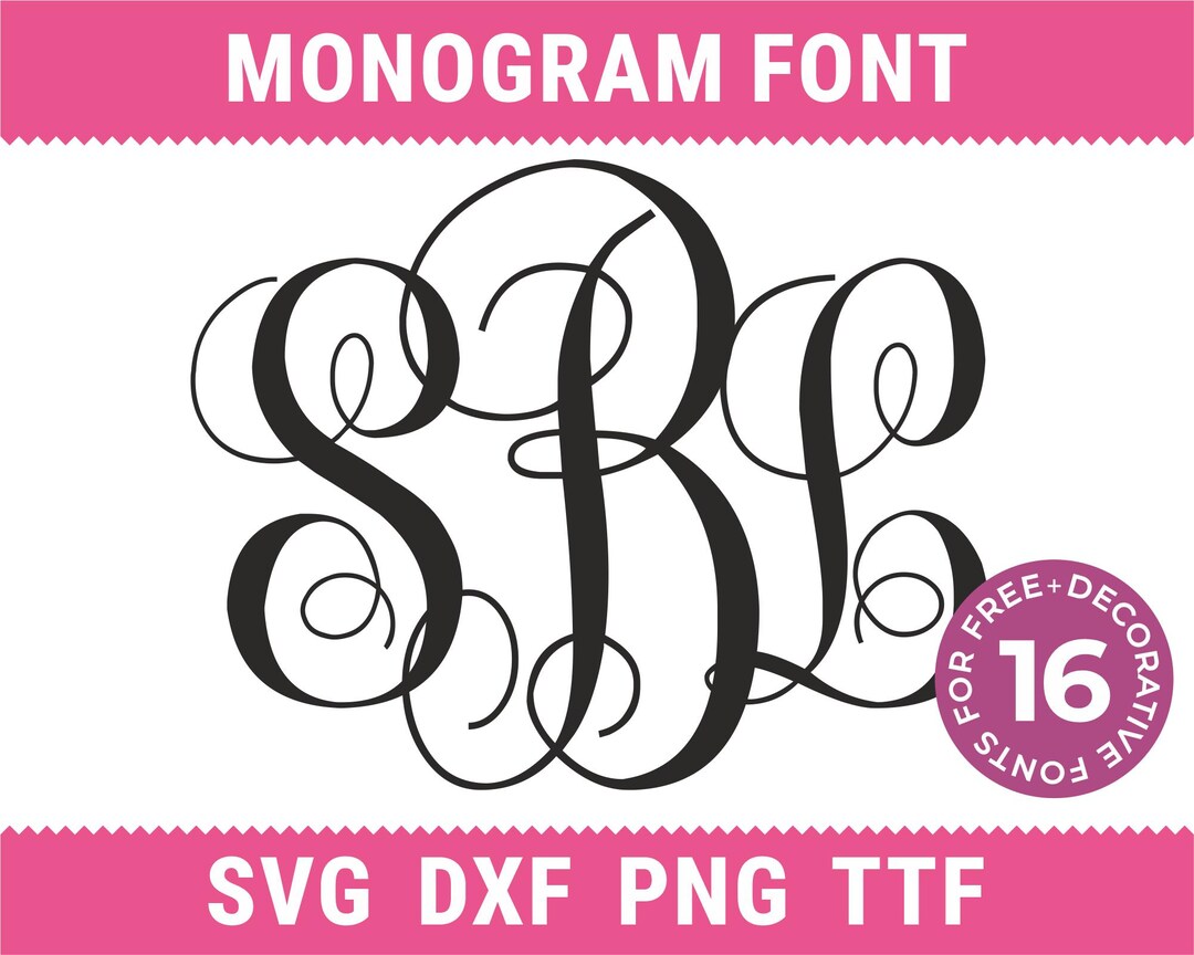 Bridal Monogram SVG, TTF Alphabet, Fancy Monogram Svg, School Monogram ...