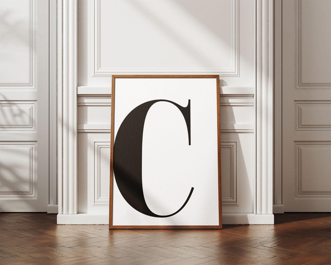 C Letter Poster C Poster Inital Wall Decor Initial Wall Art Monogram ...