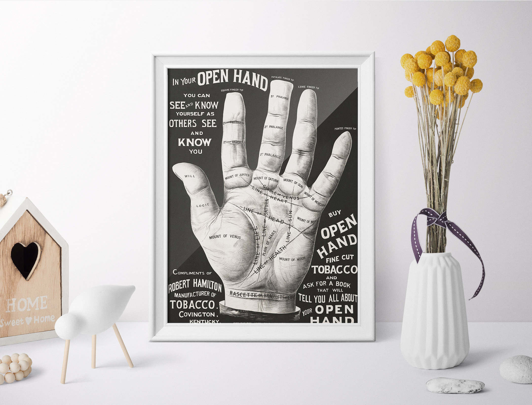 Palm Reading Poster, Palmistry Art Print, Palm Reading, Open Hand ...