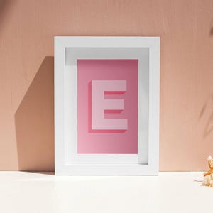 E Letter Poster E Poster Inital Wall Decor Initial Wall Art Monogram ...