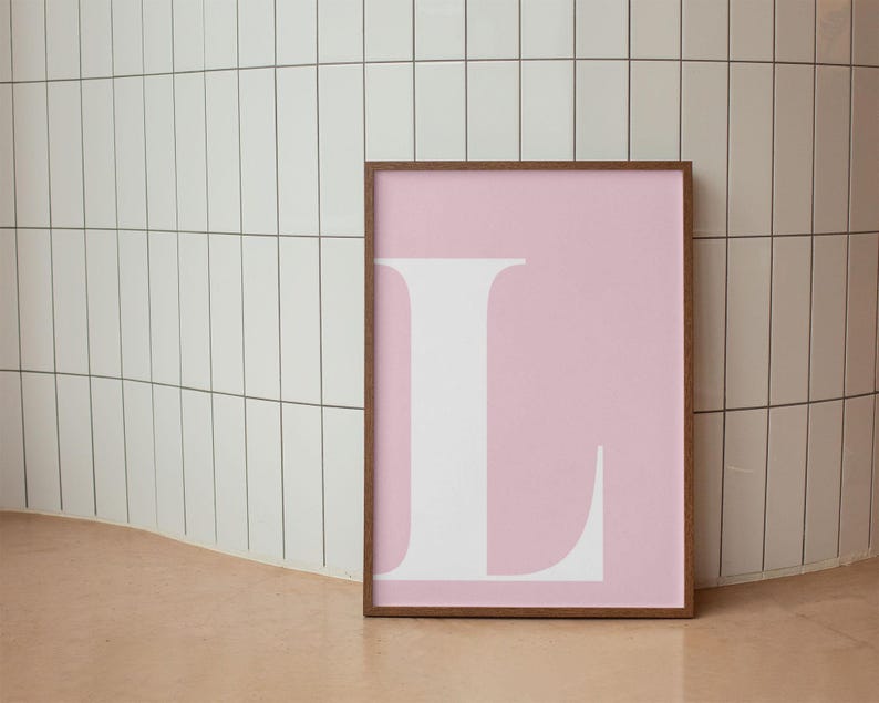 L Letter Poster L Poster Inital Wall Decor Initial Wall Art Monogram ...