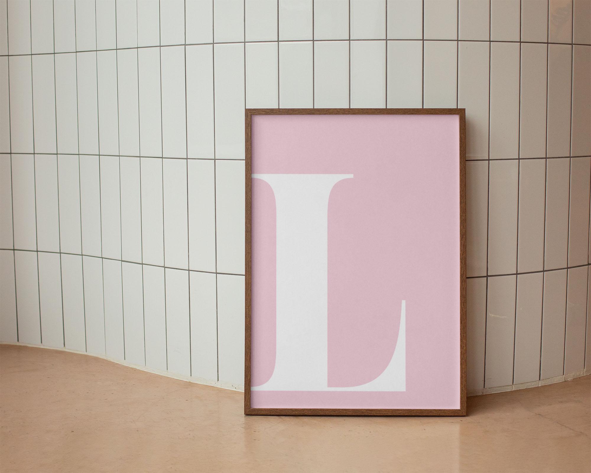 L Letter Poster L Poster Inital Wall Decor Initial Wall Art Monogram ...