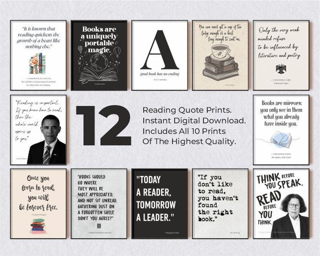 Reading Quote Print Reading Quote Poster Reading Classroom Decor ...
